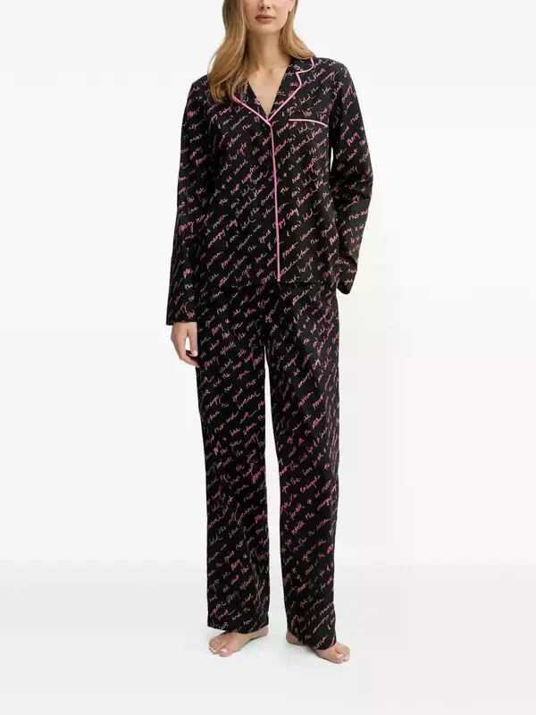 Dkny Printed Pyjama Set - Black