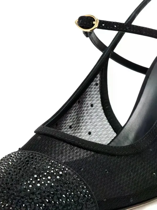 Jennifer Chamandi Mattia Embellished Mesh Pumps