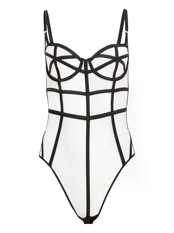 Fleur Du Mal Zip-fastening Caged Bodysuit - Black