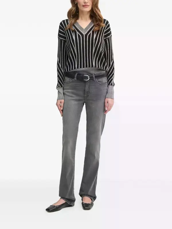Dkny Striped V-neck Sweater