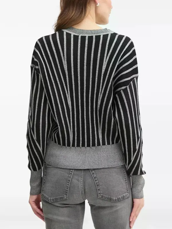 Dkny Striped V-neck Sweater