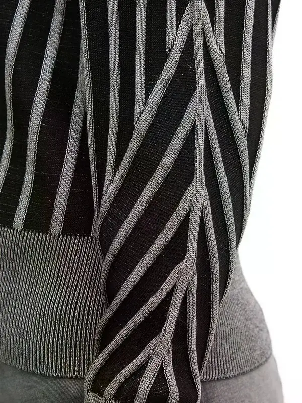 Dkny Striped V-neck Sweater