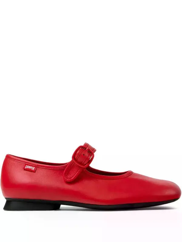 Camper Buckle Strap Ballet Flats - Red