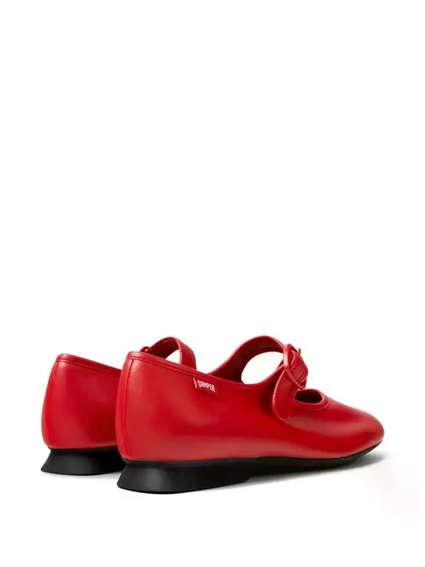 Camper Buckle Strap Ballet Flats - Red