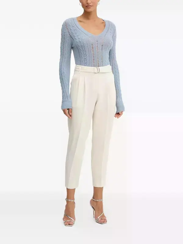 TWINSET Cable-knit V-neck Sweater