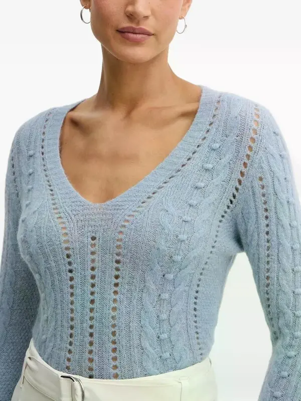 TWINSET Cable-knit V-neck Sweater