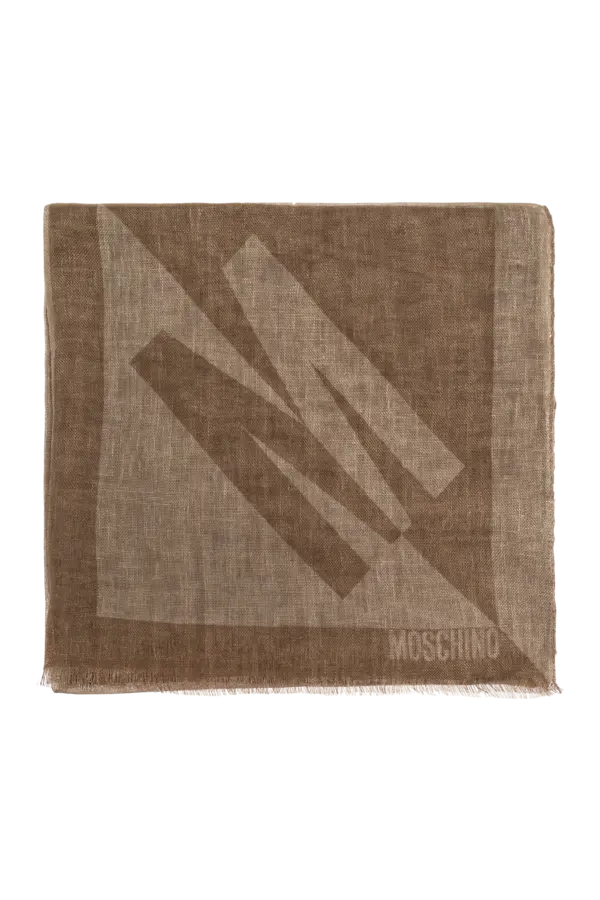 Moschino Scarf With Logo - Brown