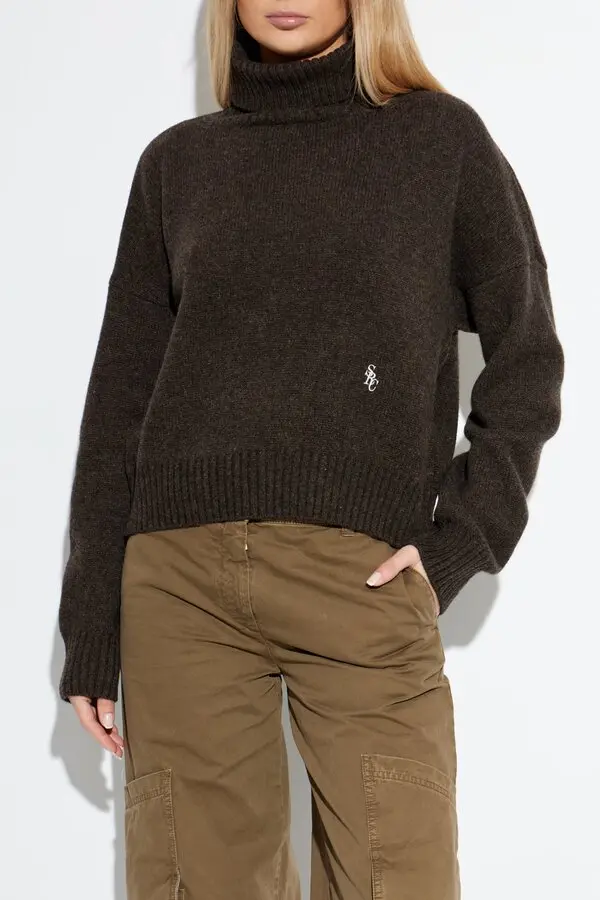 SPORTY & RICH Farmhouse Drop’ Sweater - Brown