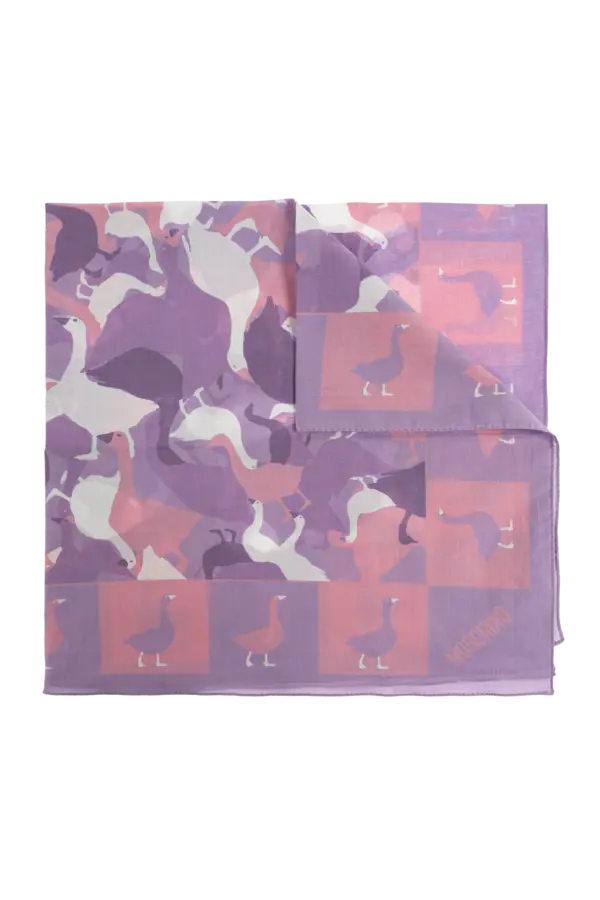 Moschino Cotton Scarf With Print - Purple