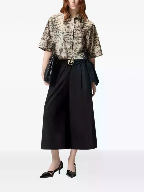 Pinko Logo-buckle Wide Leg Shorts