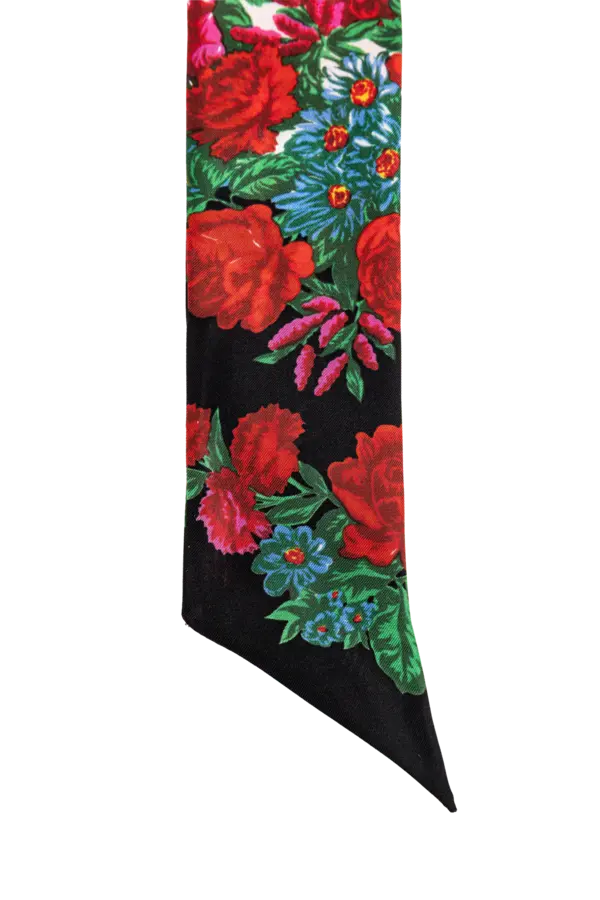 Moschino Silk Scarf With Floral Motif - Multicolour