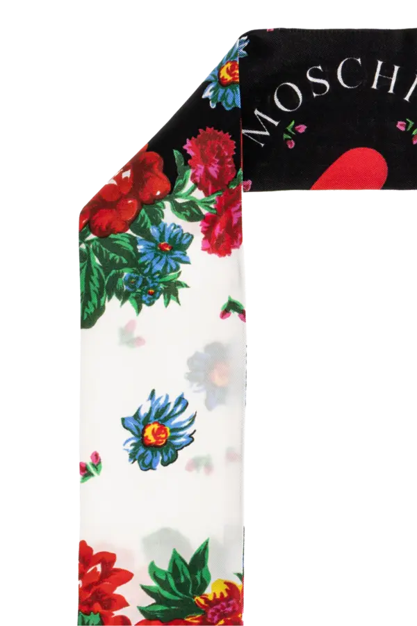 Moschino Silk Scarf With Floral Motif - Multicolour