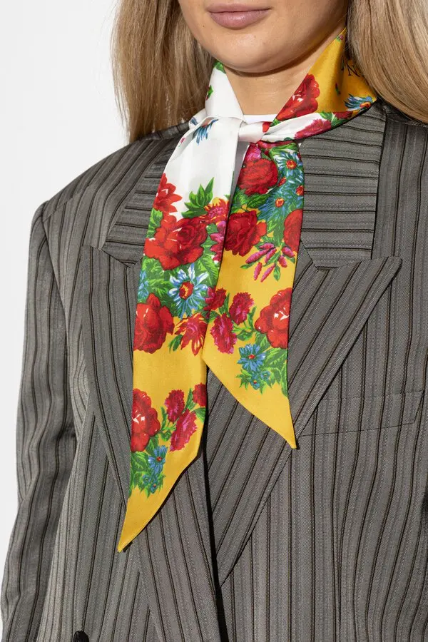 Moschino Silk Scarf With Floral Motif