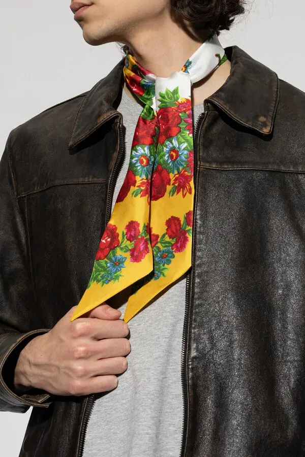 Moschino Silk Scarf With Floral Motif