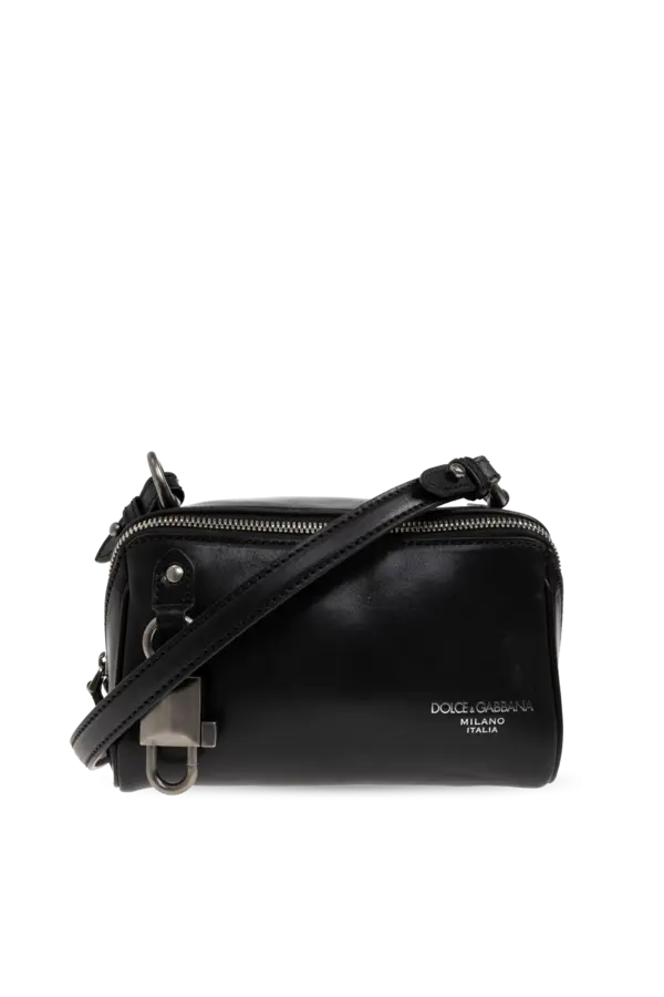 Dolce & Gabbana Shoulder Bag With Metal Logo - Black