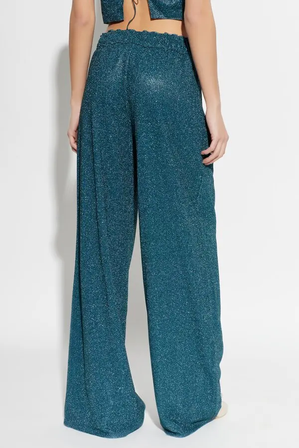 Oseree Lurex Thread Trousers - Blue