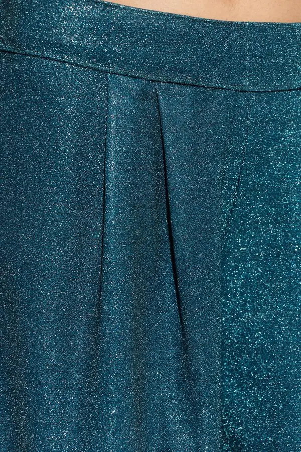 Oseree Lurex Thread Trousers - Blue