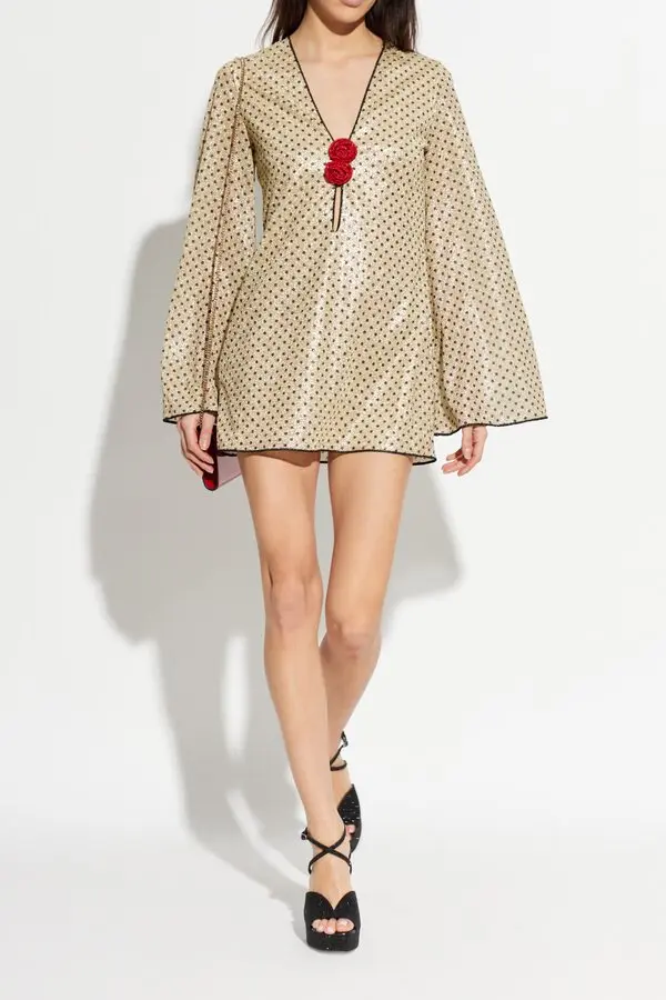 lurex mini dress - gold | L
