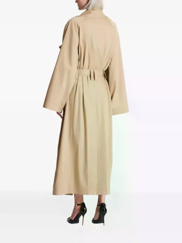Balmain Belted Cotton Gabardine Trench Coat