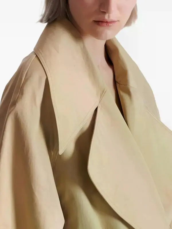 Balmain Belted Cotton Gabardine Trench Coat