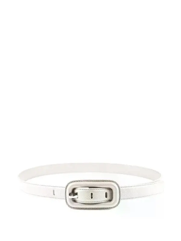 GAVAZZENI Textured Buckle Belt - White