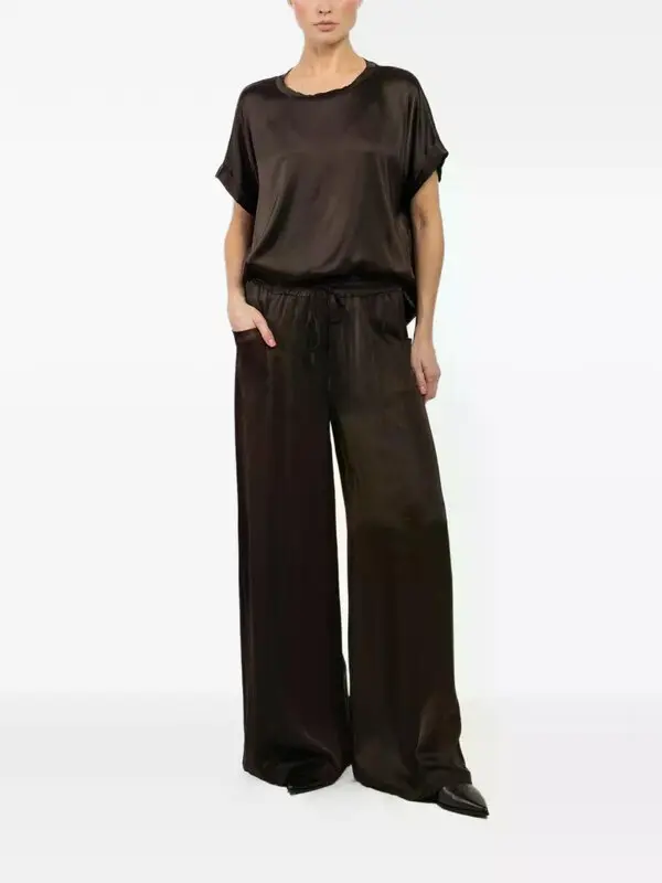 ANY PLACE Drawstring-waist Satin Trousers