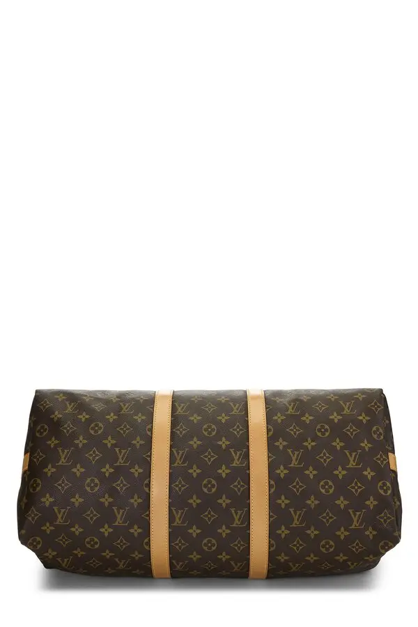 LOUIS VUITTON Monogram Keepall Bandouliere 50 Travel Bag - Brown