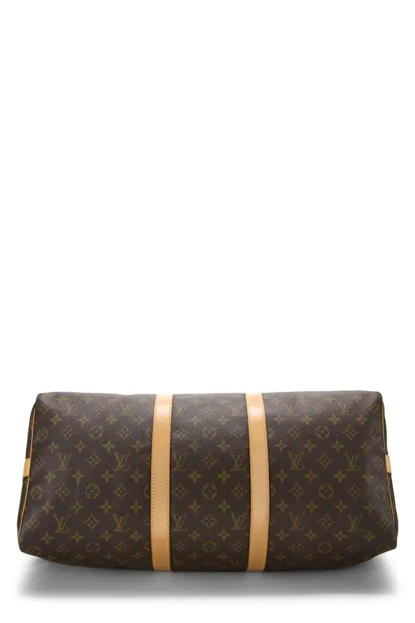 LOUIS VUITTON Monogram Keepall Bandouliere 50 Duffle Bag - Brown