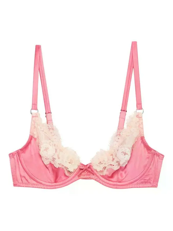 Fleur Du Mal Juliet Lace Demi Bra - Pink