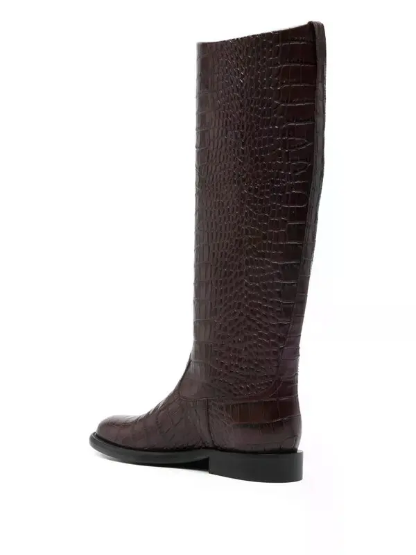 Paris Texas Montana Croc-effect Boots - Brown