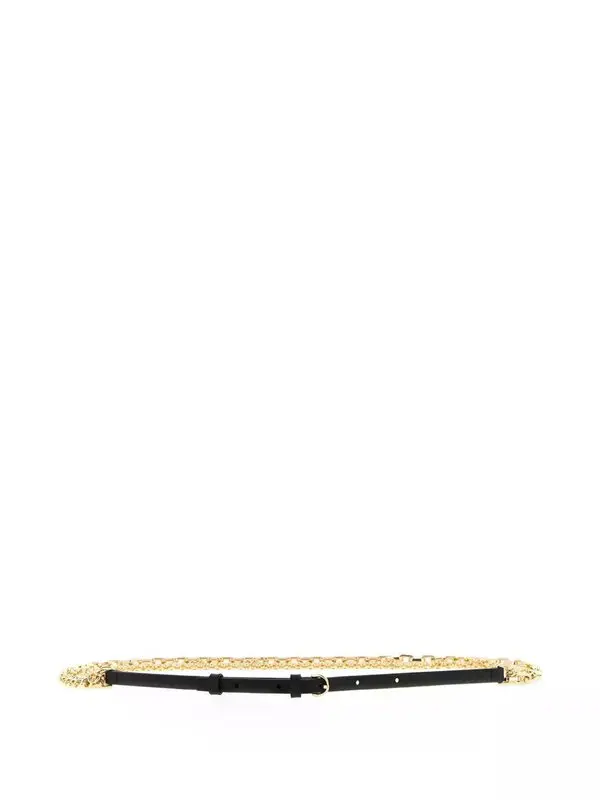 Pinko Chain Leather Belt - Black