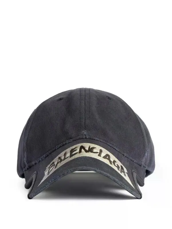 Balenciaga Logo-tape Baseball Cap - Black