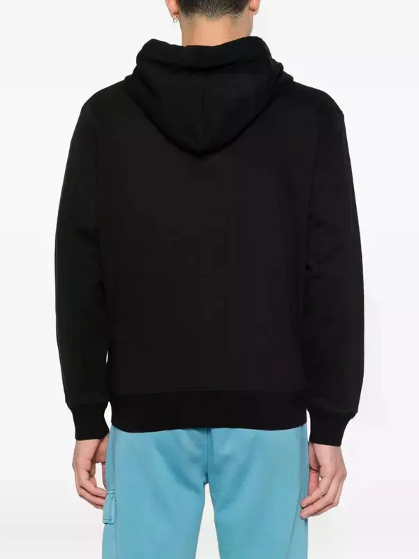 C.P. COMPANY Logo-embroidered Hoodie - Black