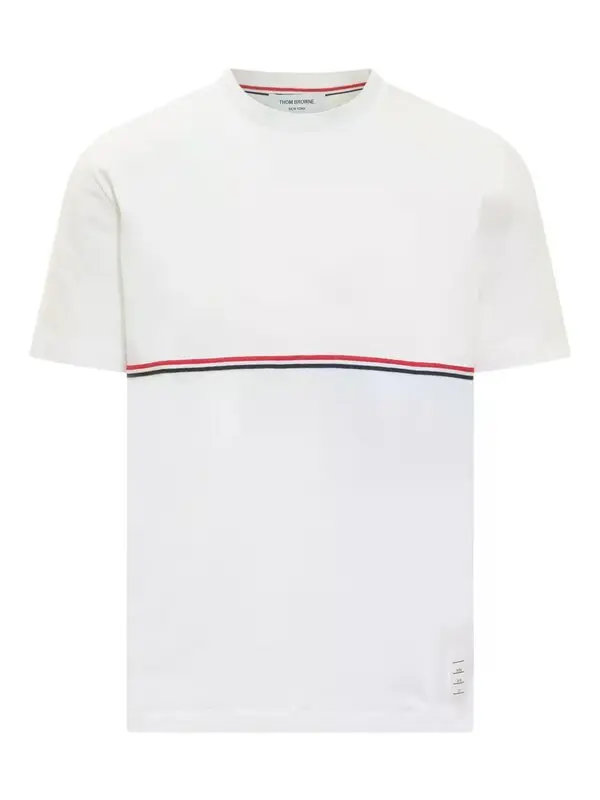 Thom Browne Stripe-detail T-shirt - White
