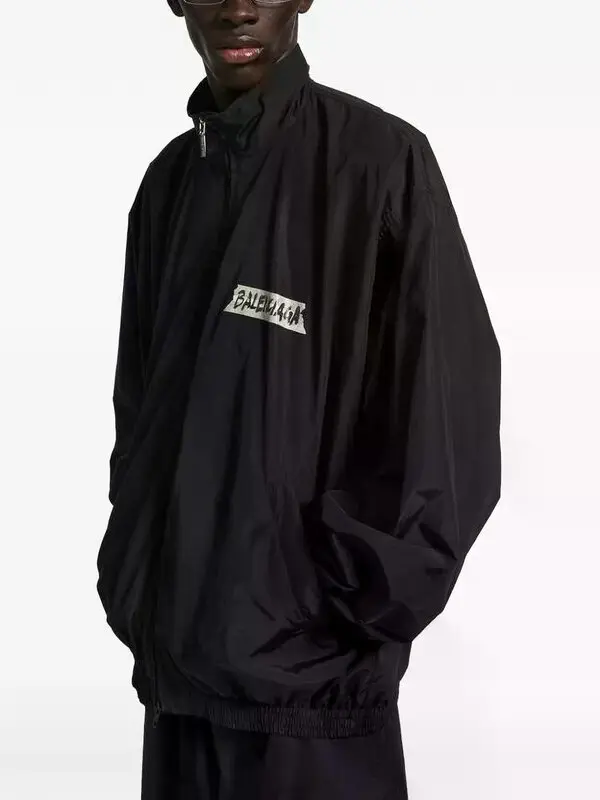 Balenciaga Zip Up Coat - Black
