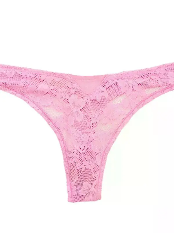 FLEUR DU MAL Le Stretch Lace Thong - Pink