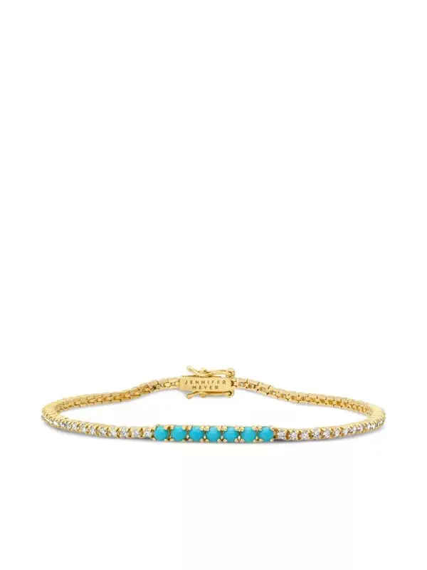 JENNIFER MEYER Diamond And Turquoise Tennis Bracelet - Gold
