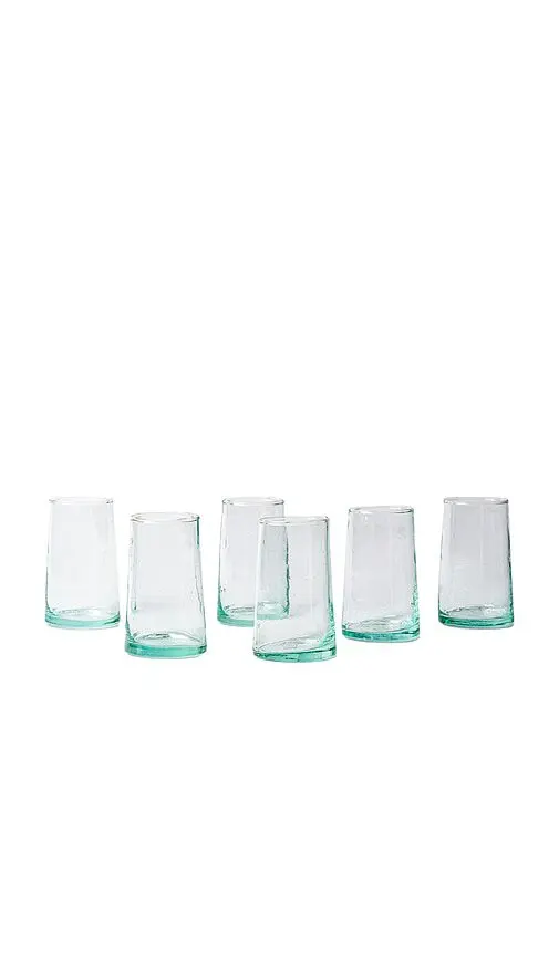 VERVE CULTURE Tall Moroccan Cone Glassware Set Of 6 - Neutral