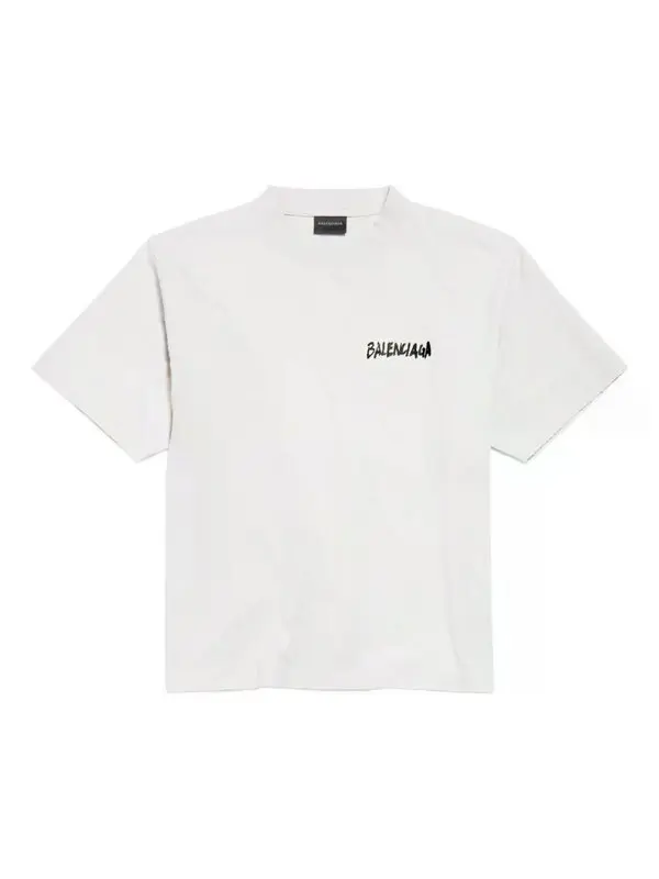 Balenciaga Logo Short-sleeved T-shirt - Neutrals