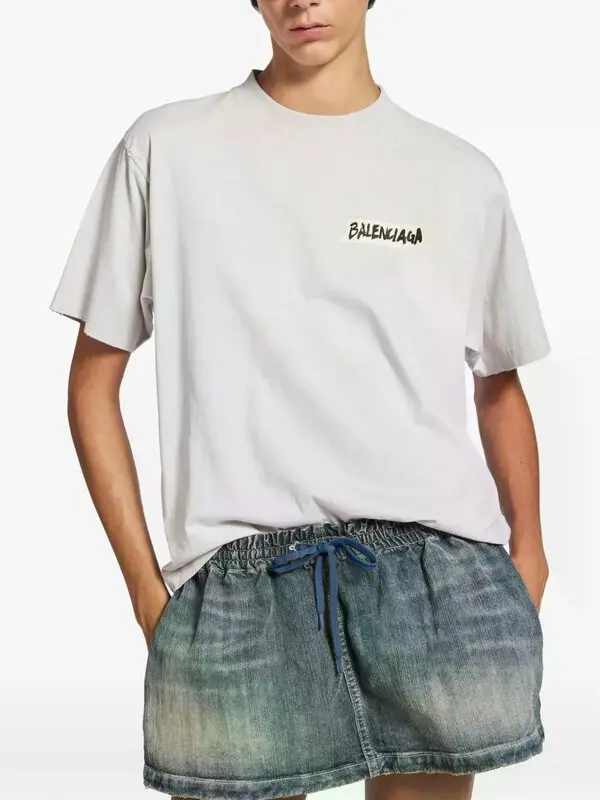 Balenciaga Logo Short-sleeved T-shirt - Neutrals