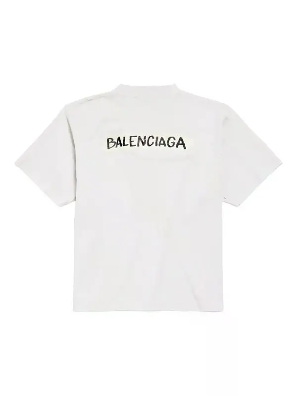 Balenciaga Logo Short-sleeved T-shirt - Neutrals
