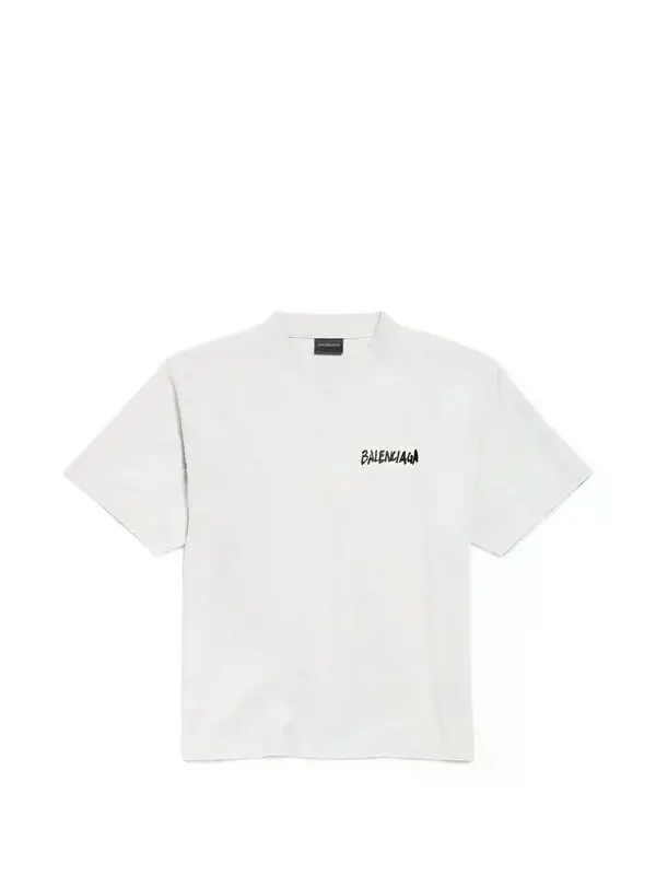 Balenciaga Logo Short-sleeved T-shirt - Neutrals