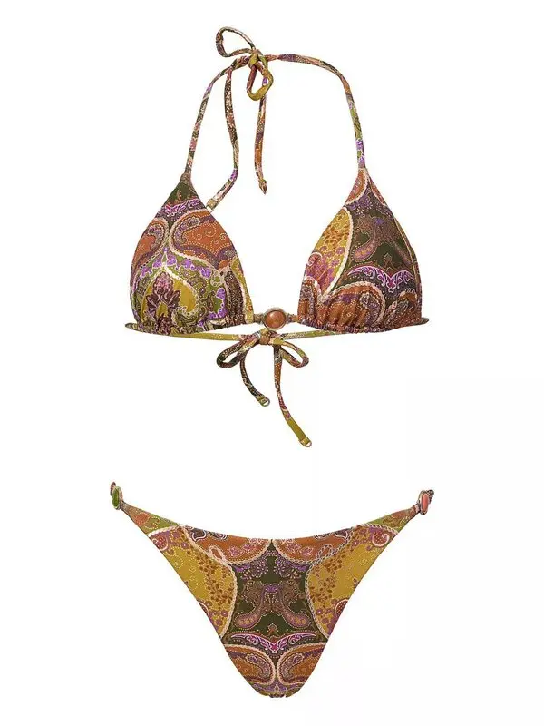 SOFIA ERHAN Paisley-print Bikini - Brown