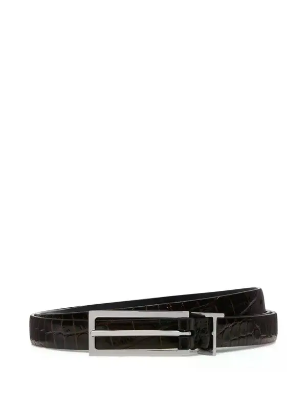 TOM FORD Crocodile-embossed Belt - Brown