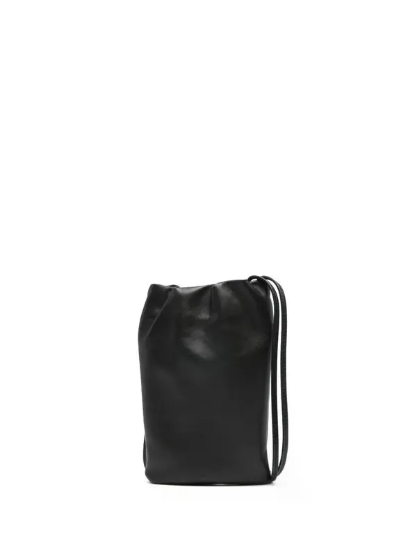 THE ROW Leather Messenger Bag - Black