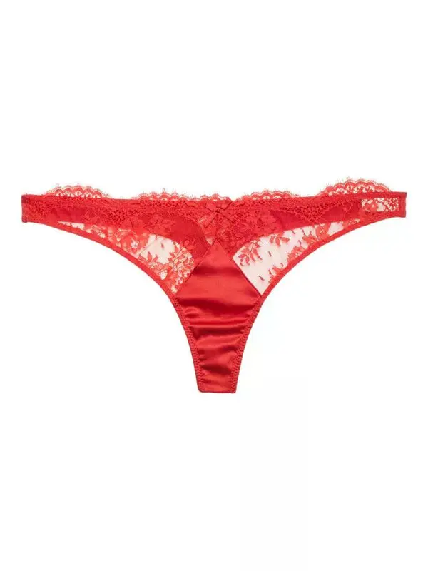 Fleur Du Mal Frankie Lace Thong - Red