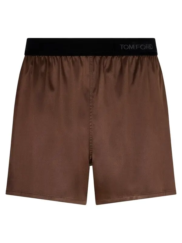 TOM FORD Silk Pajama Shorts - Brown