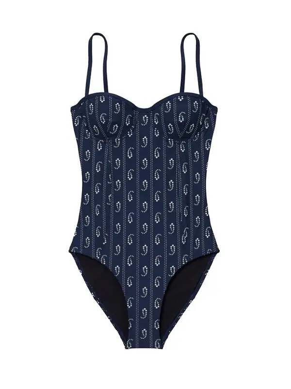 Tory Burch Paisley Print One-piece Swimsuit - Blue