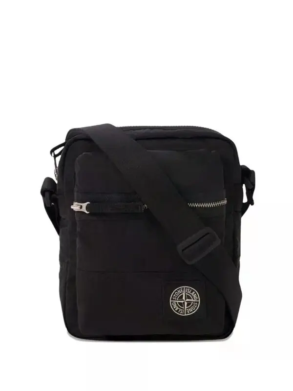 Stone Island Logo Messenger Bag - Black