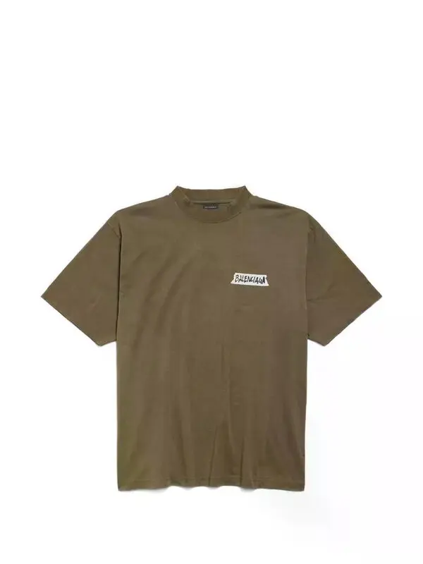 Balenciaga Logo Detail T-shirt - Brown